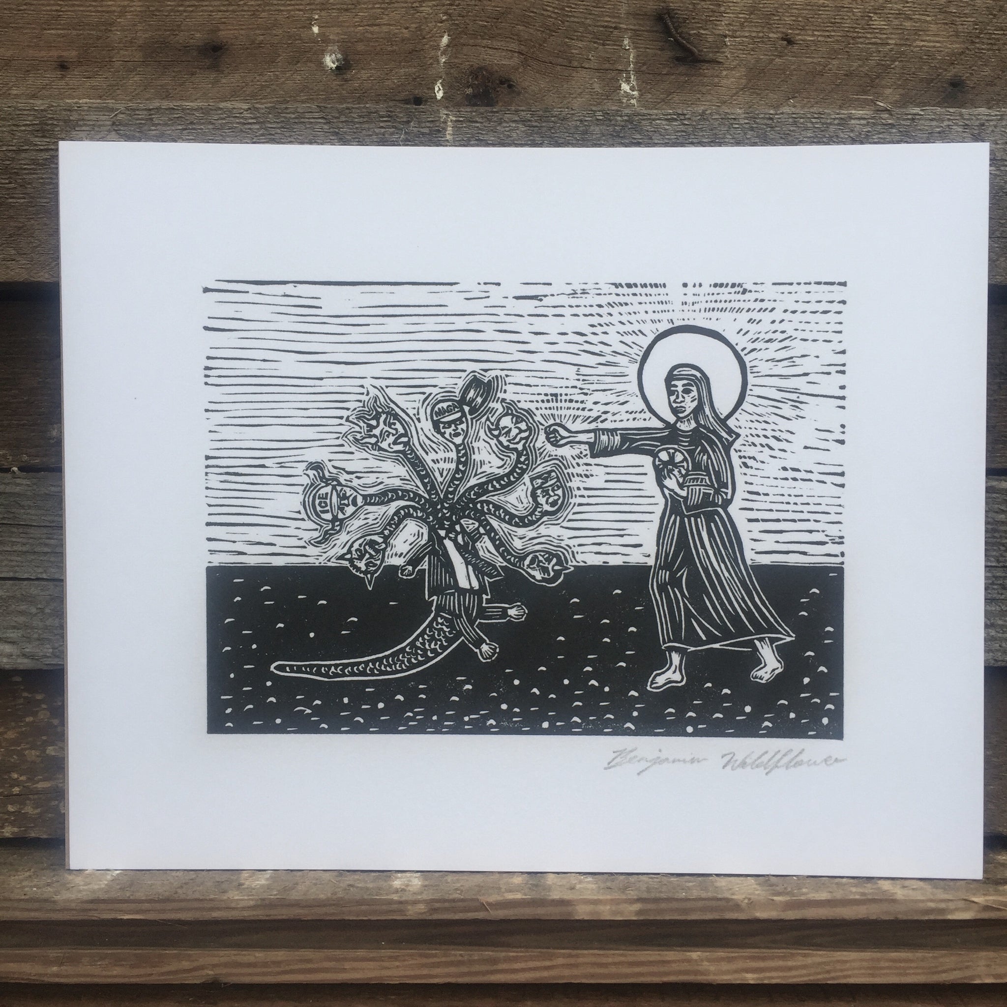 Mary Punching Beast – Ben Wildflower Art